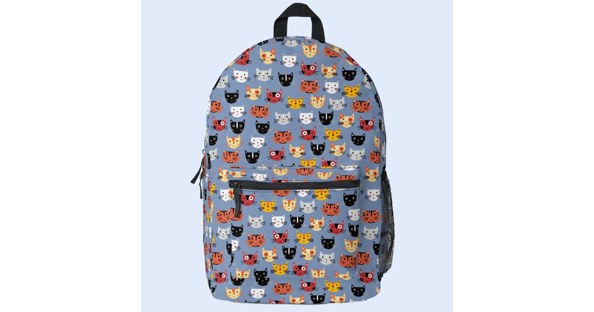 Fun Kitty Cat Printed Backpack | Zazzle