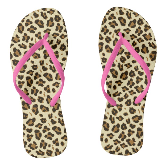 Fun Leopard Print Flip Flops | Zazzle.com