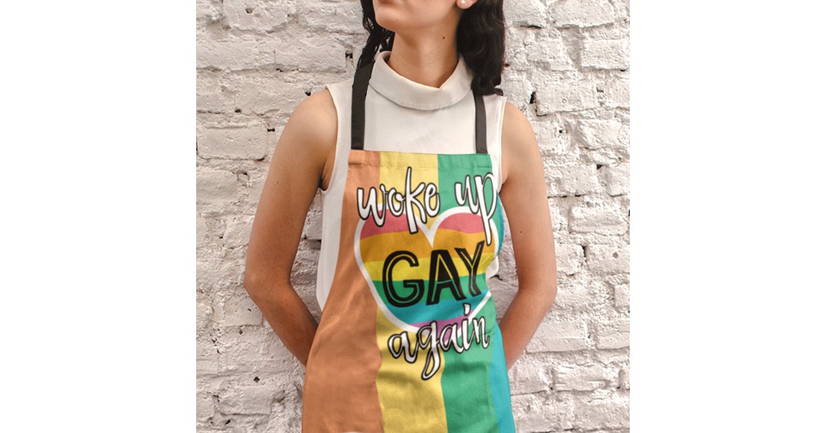 Fun LGBTQ Pride self-ironic rainbow flag Apron | Zazzle