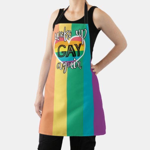 Fun LGBTQ Pride self-ironic rainbow flag Apron | Zazzle