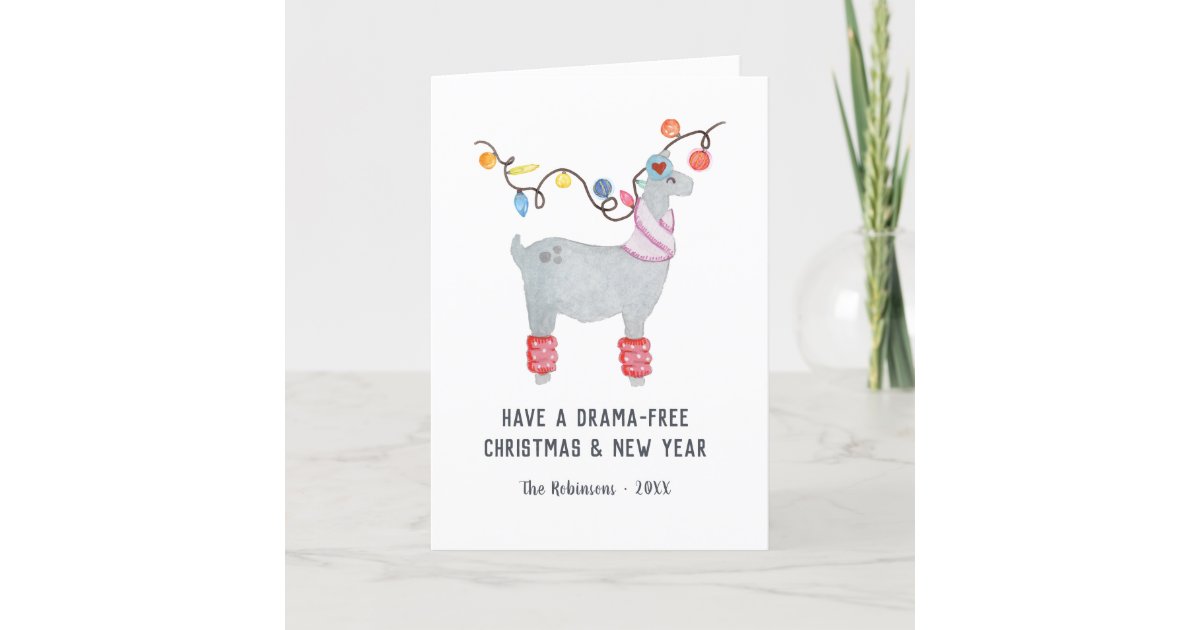 Fun Llama themed Christmas Family Photo Holiday Card | Zazzle