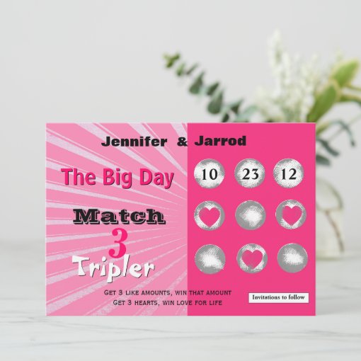 Fun Lotto Scratch Off Wedding Announcement | Zazzle