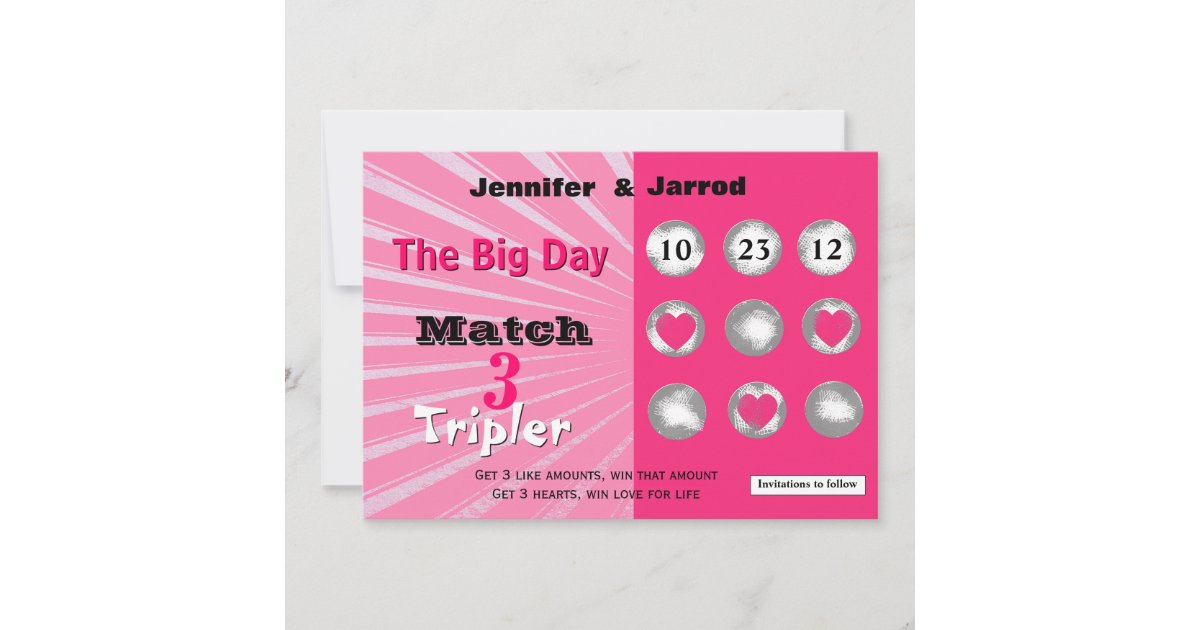 Fun Lotto Scratch Off Wedding Announcement | Zazzle