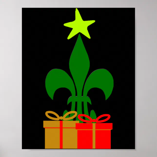Fun Louisiana Christmas Tree Cajun New Orleans Poster | Zazzle