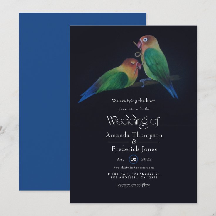 Fun Love Birds Wedding Invitation | Zazzle