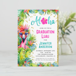 Fun Lush Tropical Graduation Luau Party Invitation | Zazzle