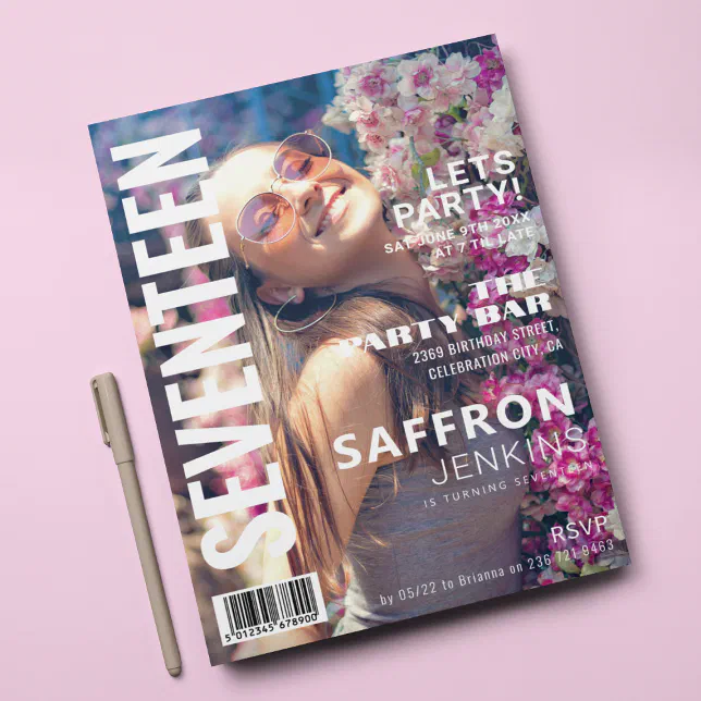 Fun Magazine Cover | Birthday Party Invitation | Zazzle