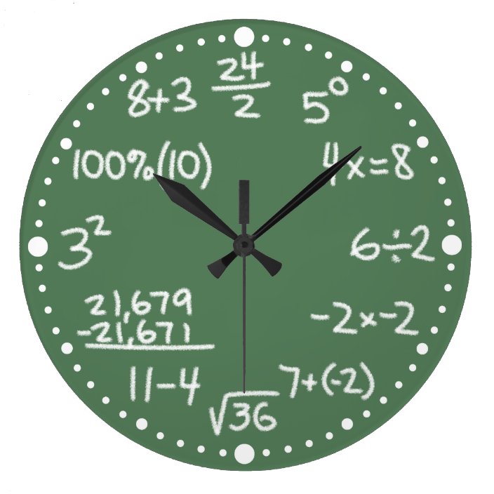 Fun Mathematical Equations Custom Maths Wall Clock | Zazzle.com