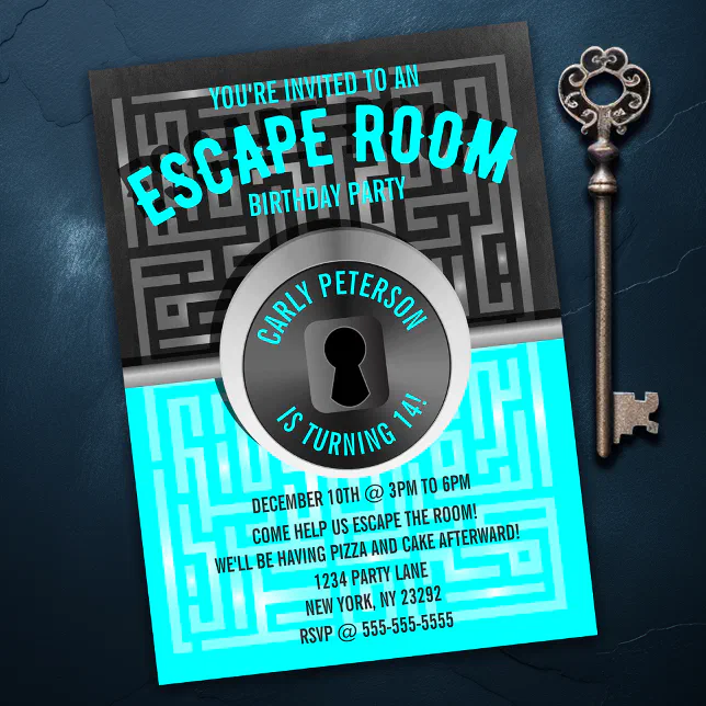 Fun Maze Escape Room Party Invitations | Zazzle