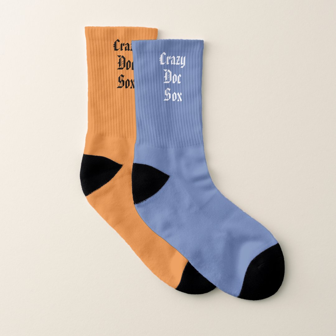 Fun Mismatched Custom Color Crazy Doc Socks | Zazzle