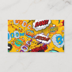 Fun Modern Comic Book Shout Outs Business Card | Zazzle