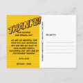 Fun Modern Comic Book Thank You Postcard | Zazzle