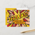 Fun Modern Comic Book Thank You Postcard | Zazzle