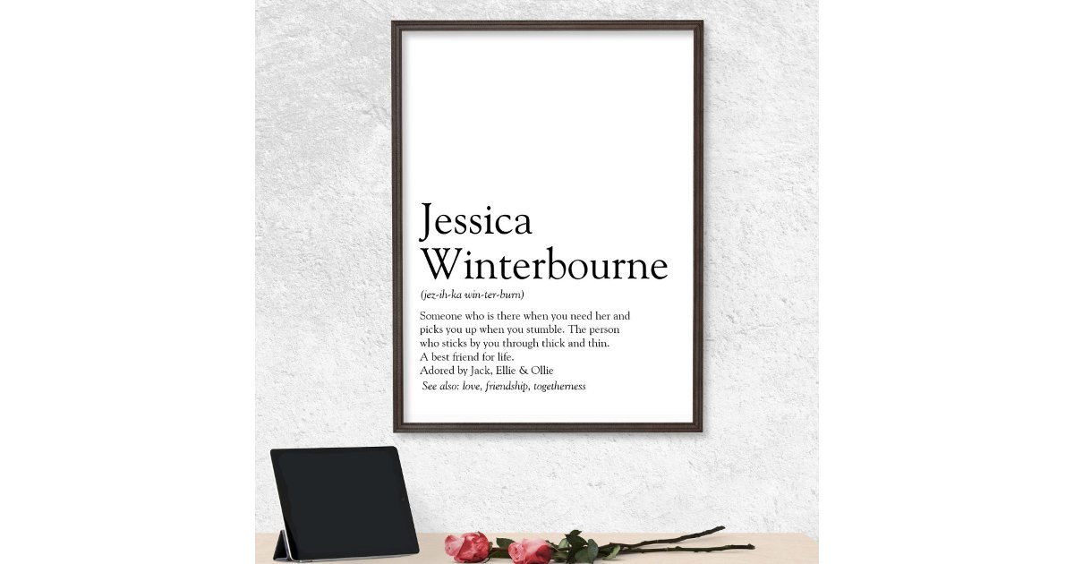 Fun Modern Personalized Name Definition Poster | Zazzle