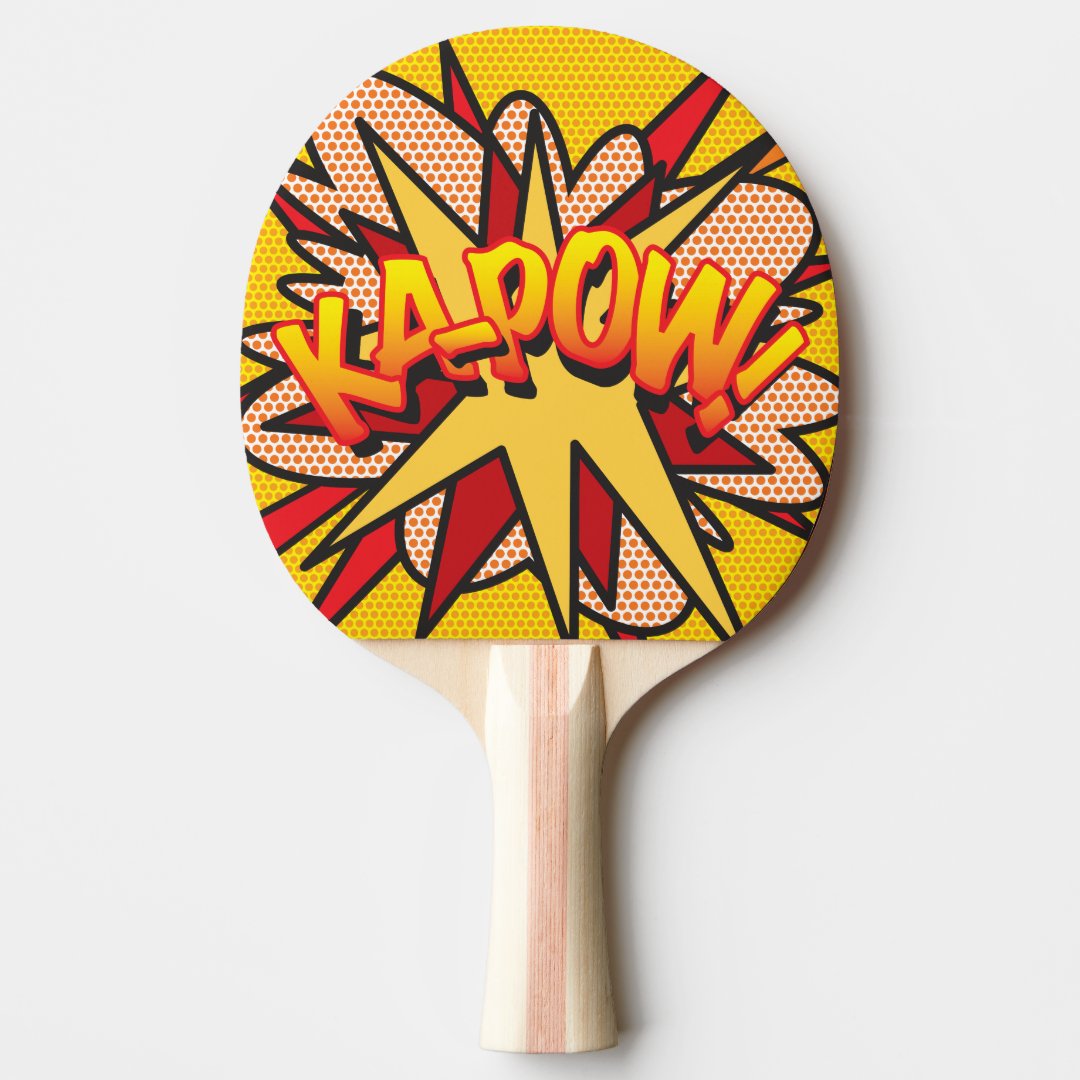 Fun Modern Retro Comic Book KAPOW Pop Art Ping Pong Paddle | Zazzle