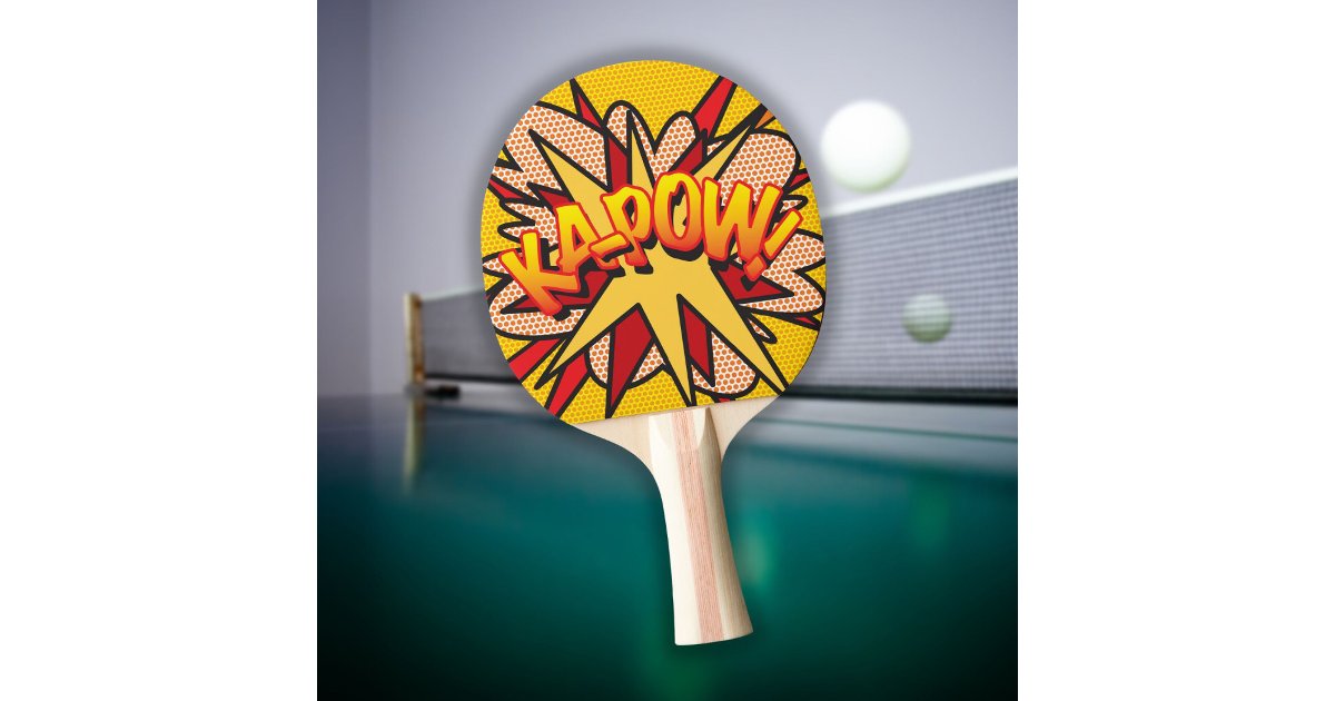 Fun Modern Retro Comic Book KAPOW Pop Art Ping Pong Paddle | Zazzle