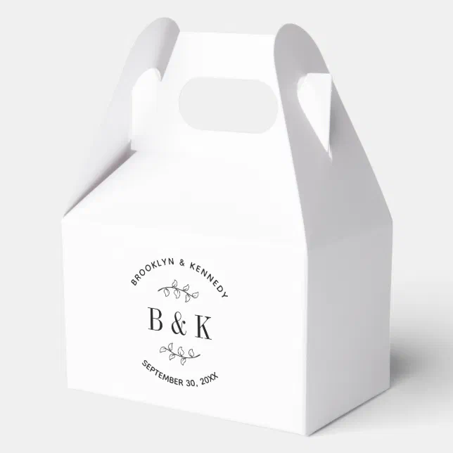 Fun Monogram Floral Botanical Wedding Couple Name Favor Boxes | Zazzle