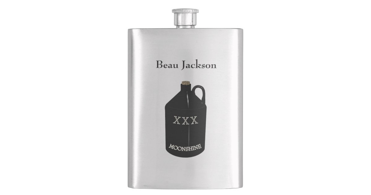 Fun Moonshine Beer Whiskey Drinking Flasks | Zazzle