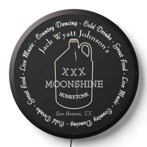 Fun Moonshine Honky-tonk Bar LED Sign | Zazzle