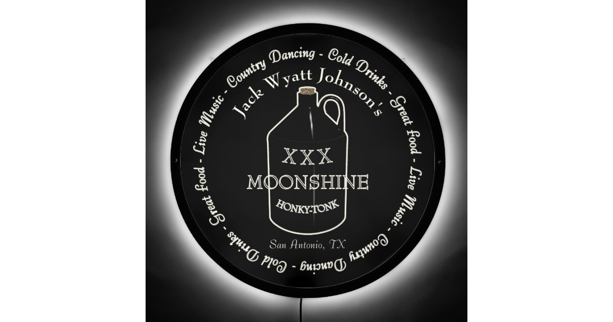 Fun Moonshine Honky-tonk Bar LED Sign | Zazzle