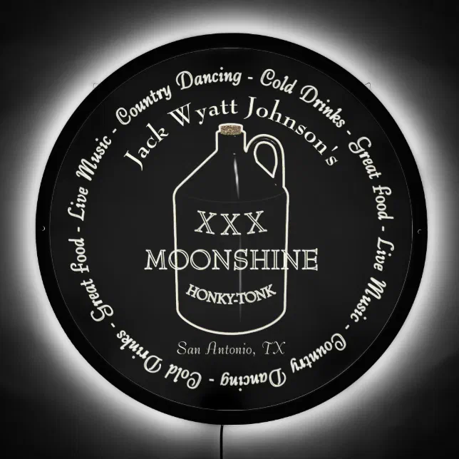 Fun Moonshine Honky-tonk Bar LED Sign | Zazzle