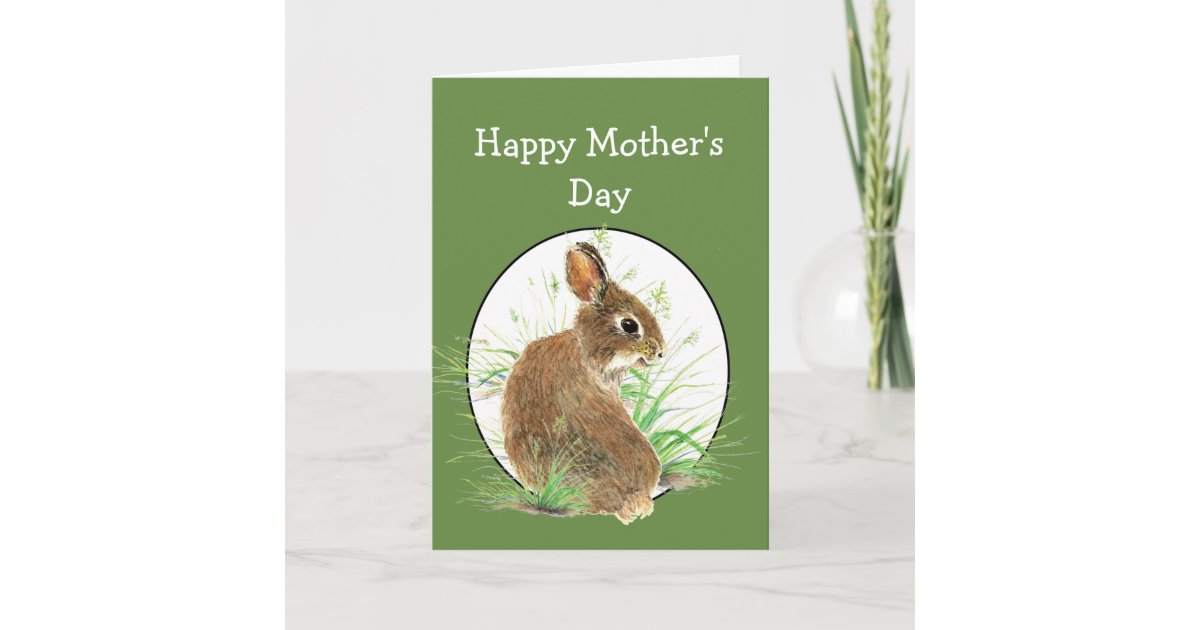 Fun Mother's Day All Ears Cute Bunny Rabbit Card | Zazzle