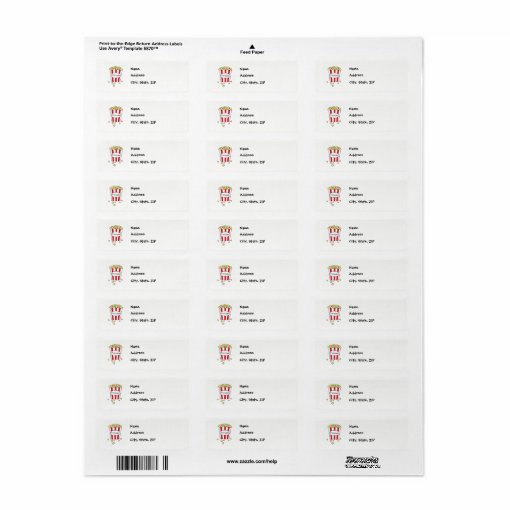 Fun Movie Theater Popcorn in Bucket Address Labels | Zazzle
