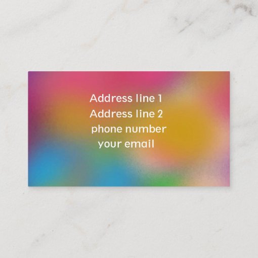 Fun Multi Color Background Business Card | Zazzle
