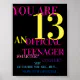 Fun Multicolor Official Teenager 13th Birthday Poster | Zazzle
