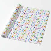 Fun Music notes pattern party wrap Wrapping Paper | Zazzle