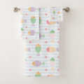 Fun Nautical Fish Pattern Bath Towel Set | Zazzle