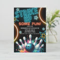 Fun Neon Bowling Birthday Party Invitation | Zazzle