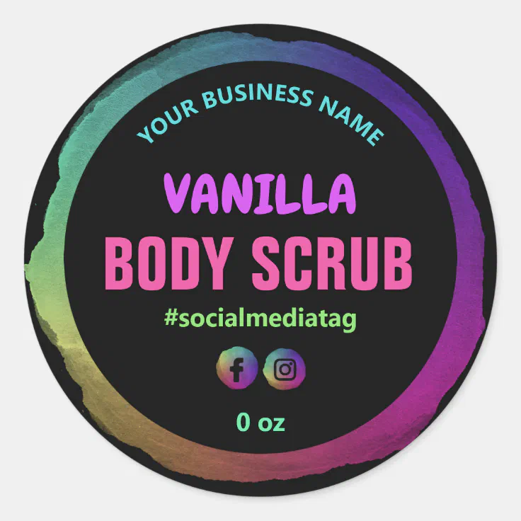 Fun Neon Rainbow Product Labels | Zazzle