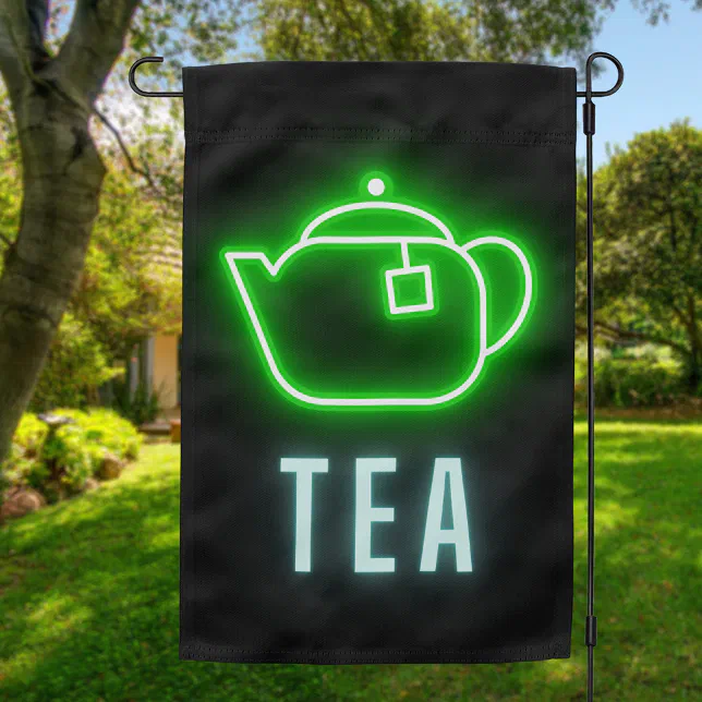 Fun Neon Teapot Tea Flag Sign | Zazzle
