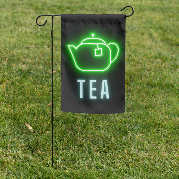 Fun Neon Teapot Tea Flag Sign | Zazzle