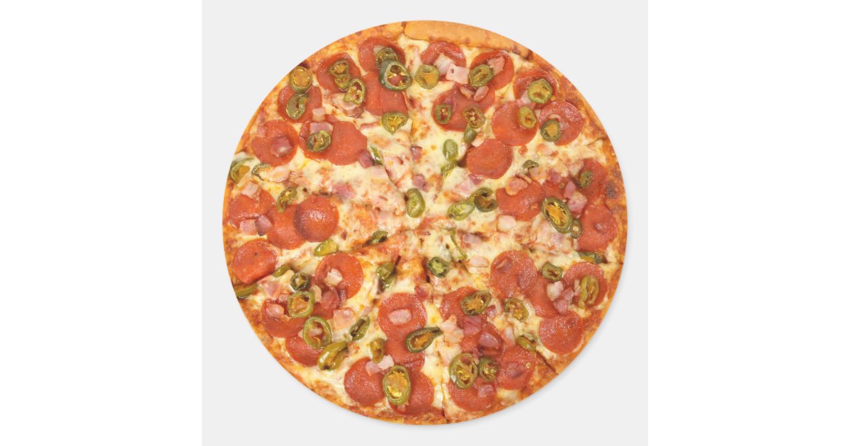 Fun Novelty Cool Food Pizza Theme Kitchen Classic Round Sticker | Zazzle