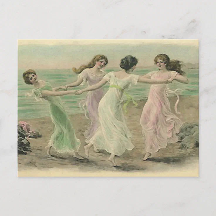 Fun on the Beach Vintage Postcard | Zazzle
