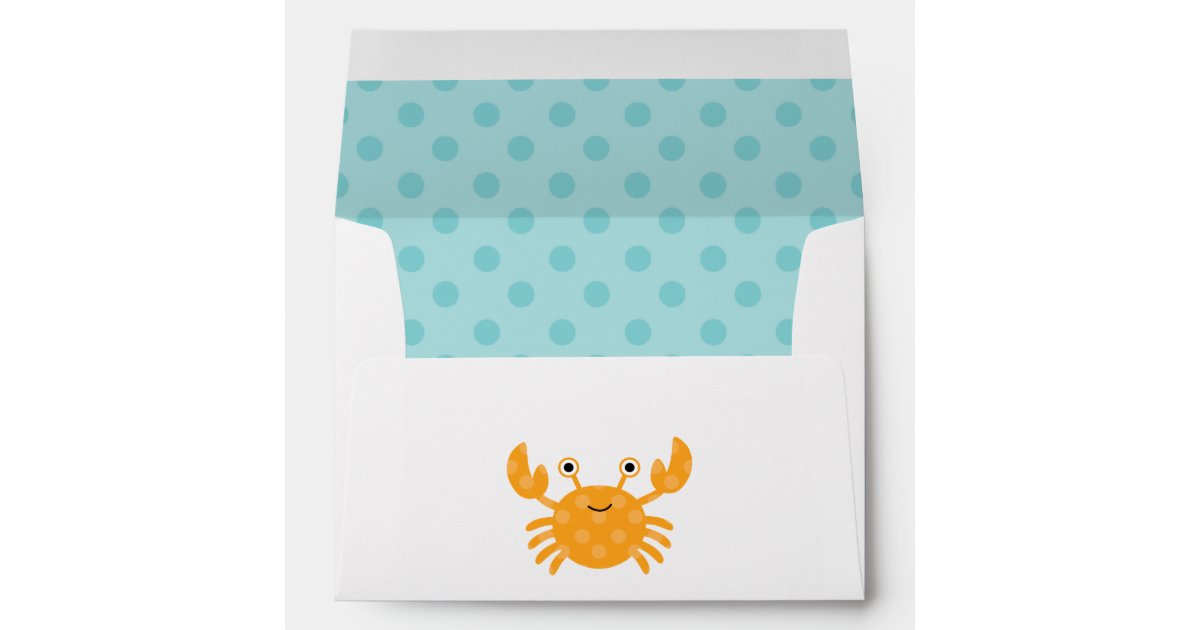 Fun Orange Crab Envelope | Zazzle