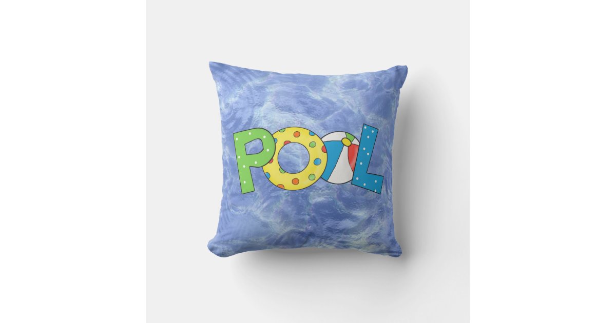 Fun outdoor pool throw pillow | Zazzle