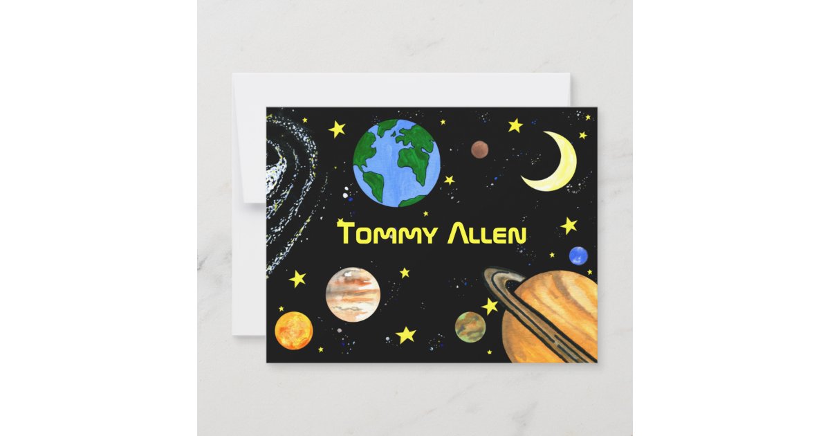 Fun Outer Space Note Card | Zazzle