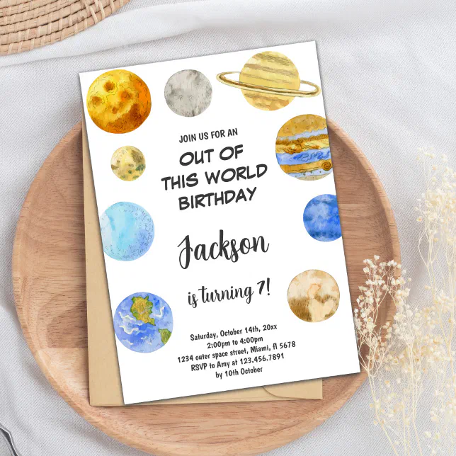 Fun Outer Space Theme for Kids Invitation | Zazzle