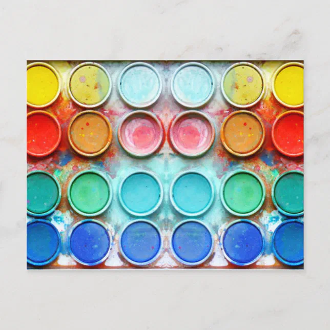 Fun paint color box postcard | Zazzle