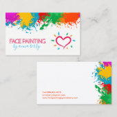 Fun Paint Splatter and Heart Face Painting Calling Card | Zazzle