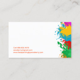 Fun Paint Splatter and Heart Face Painting Calling Card | Zazzle