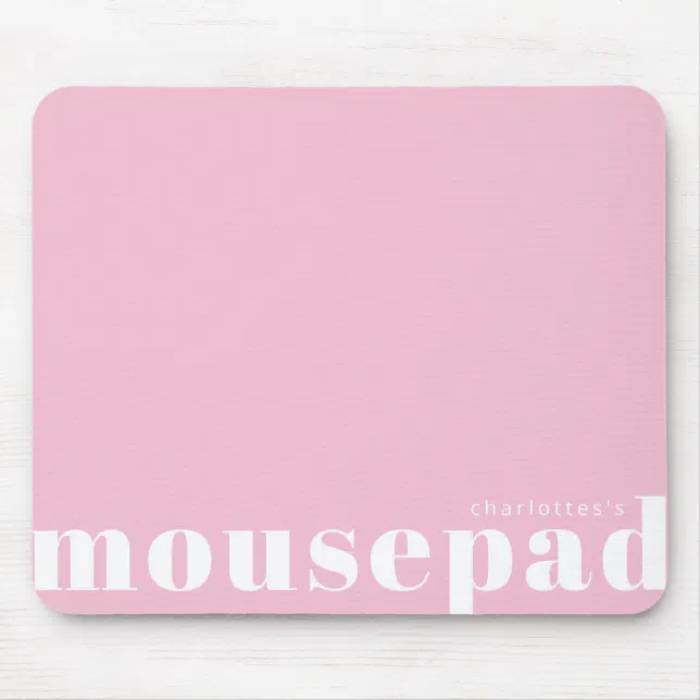 Fun Pastel Pink Minimalist Modern Simple Custom Mouse Pad | Zazzle