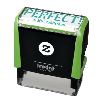 Fun "PERFECT!" + Educator's Name Rubber Stamp | Zazzle