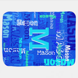 Fun Personalized and Monogrammed Boy's Baby Blanket | Zazzle