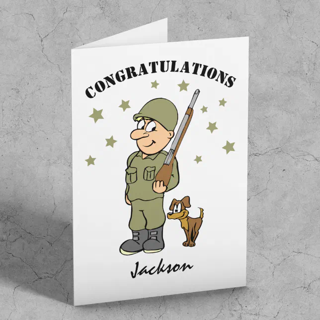Fun Personalized Army Passing Out Card | Zazzle