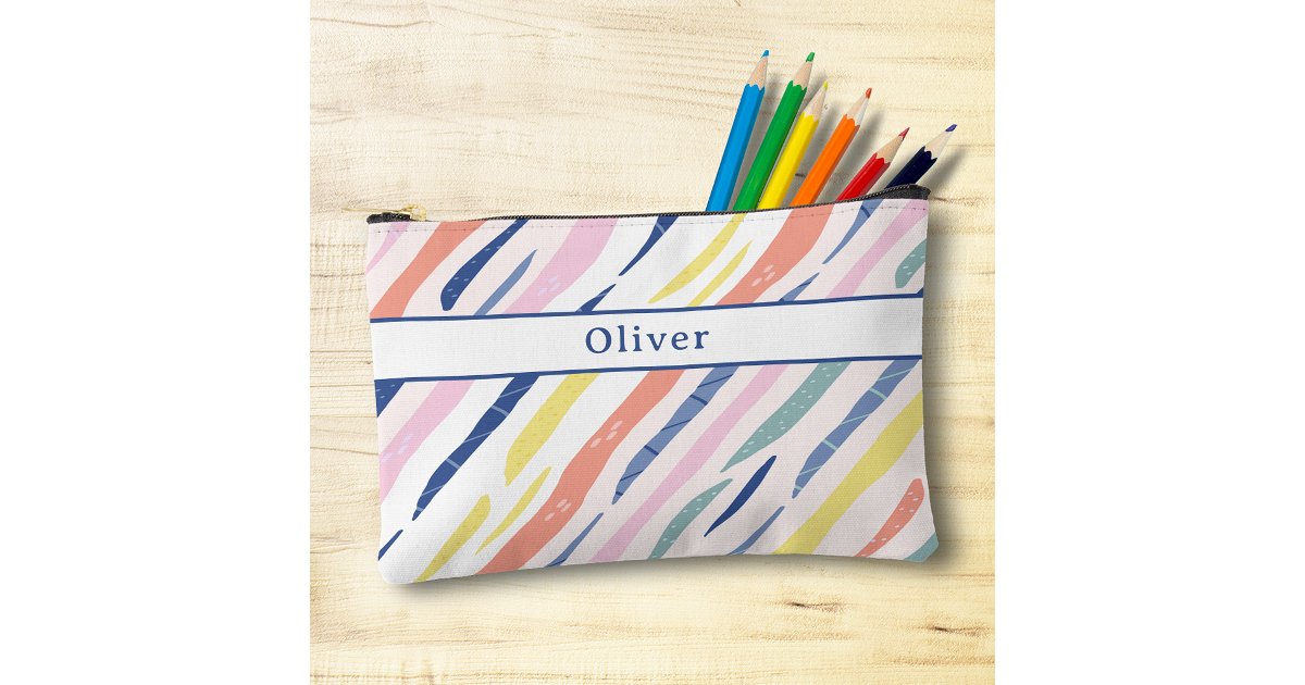 Fun Personalized Colorful Pattern Pencil Case Accessory Pouch | Zazzle