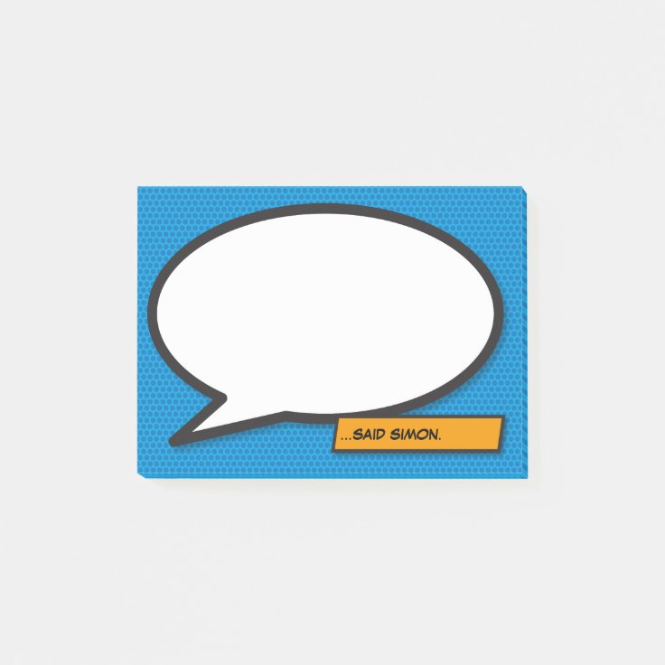 Fun Personalized Comic Book Pop Art Speech Bubble Post-it Notes | Zazzle